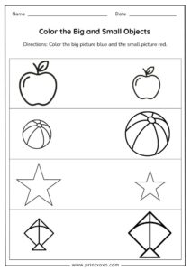 Big and Small Worksheets – Free Printable PDF for Preschool & Kindergarten