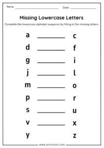 Missing Letters Worksheets (A–Z) – Free Printable Alphabet Worksheets ...